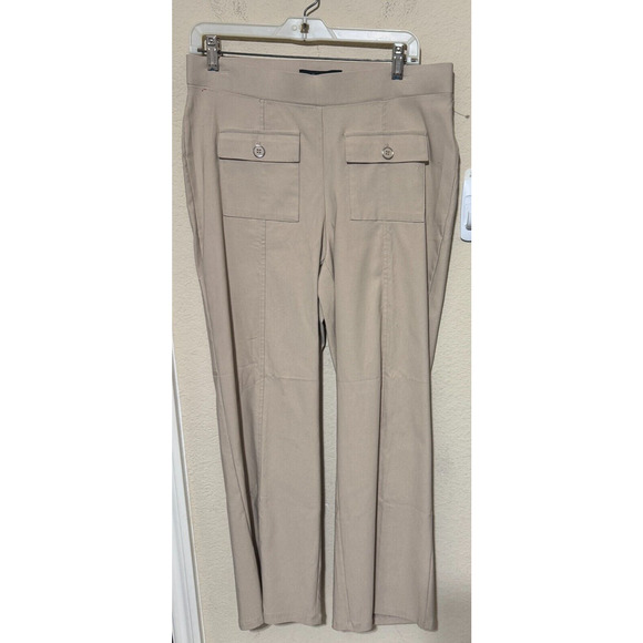 Chloe & Jasmine | Pants & Jumpsuits | Chloe Jasmine Beige Pull On Pants Womens L Front Button ...